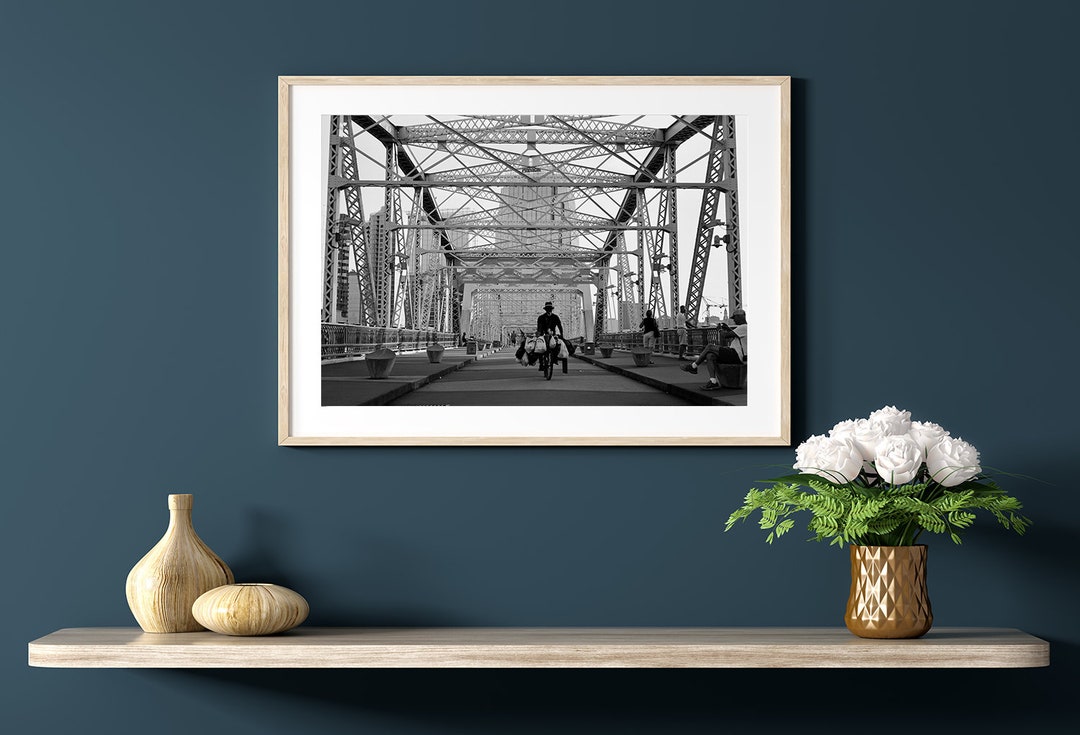 Black and White Bridge Photography Print, Room Decor, Wall Art, Large ...