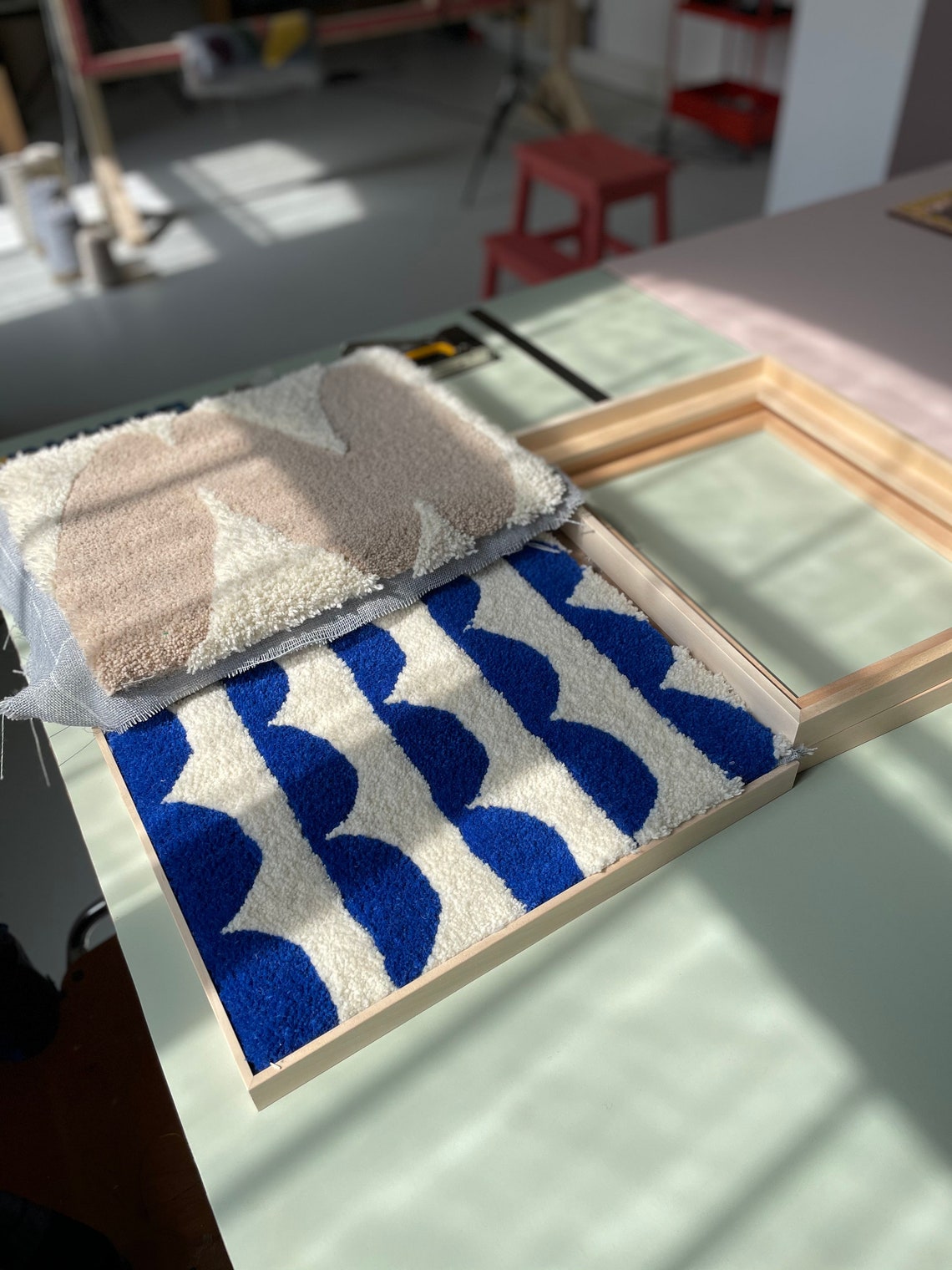 Handmade Tapestry Framed Rug Wall Hanging Handmade Tufting Gun Tufted ...