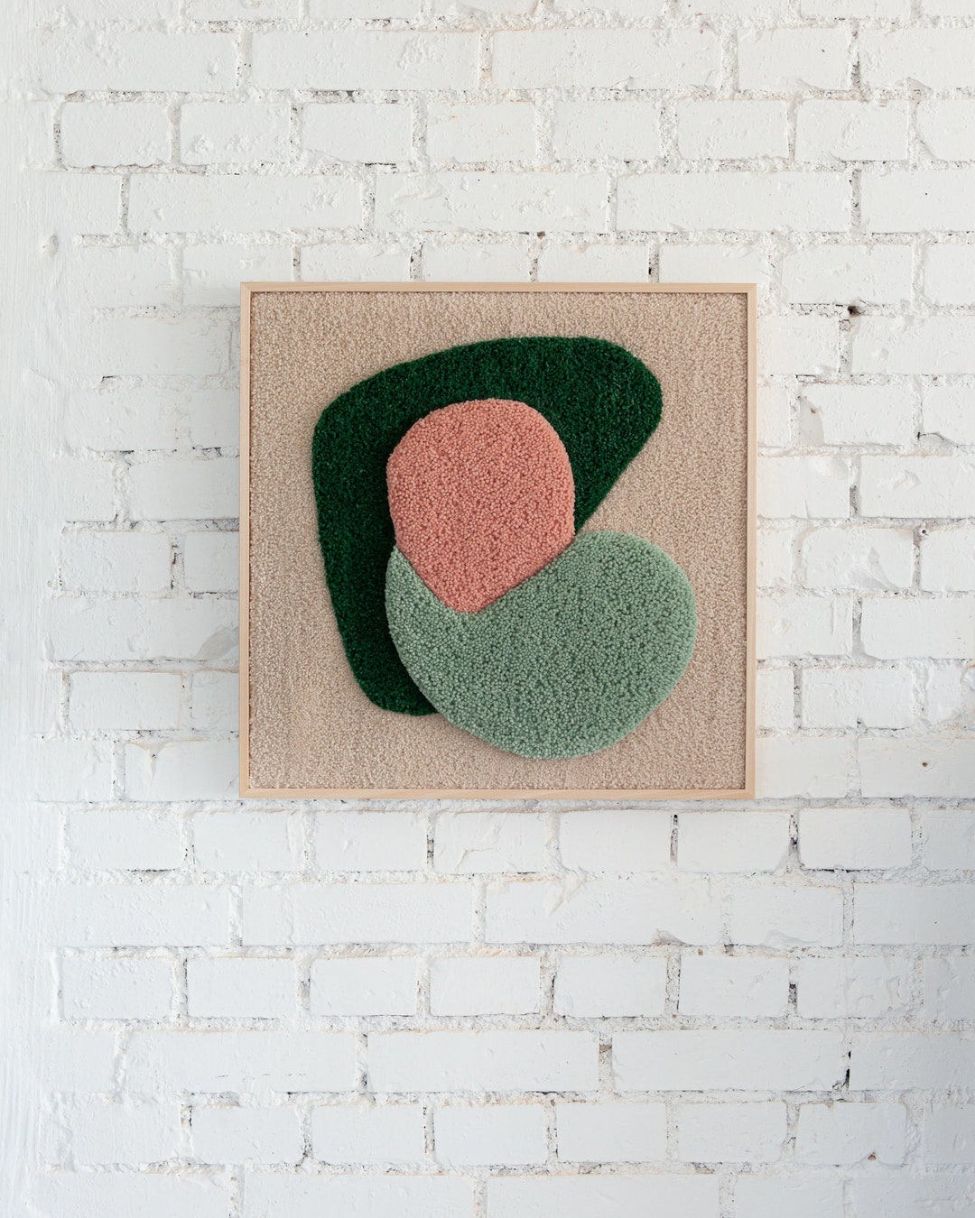 Hand Tufted Tapestry Framed, Tufted Wall Art, Textile Wall Art, Graphic ...