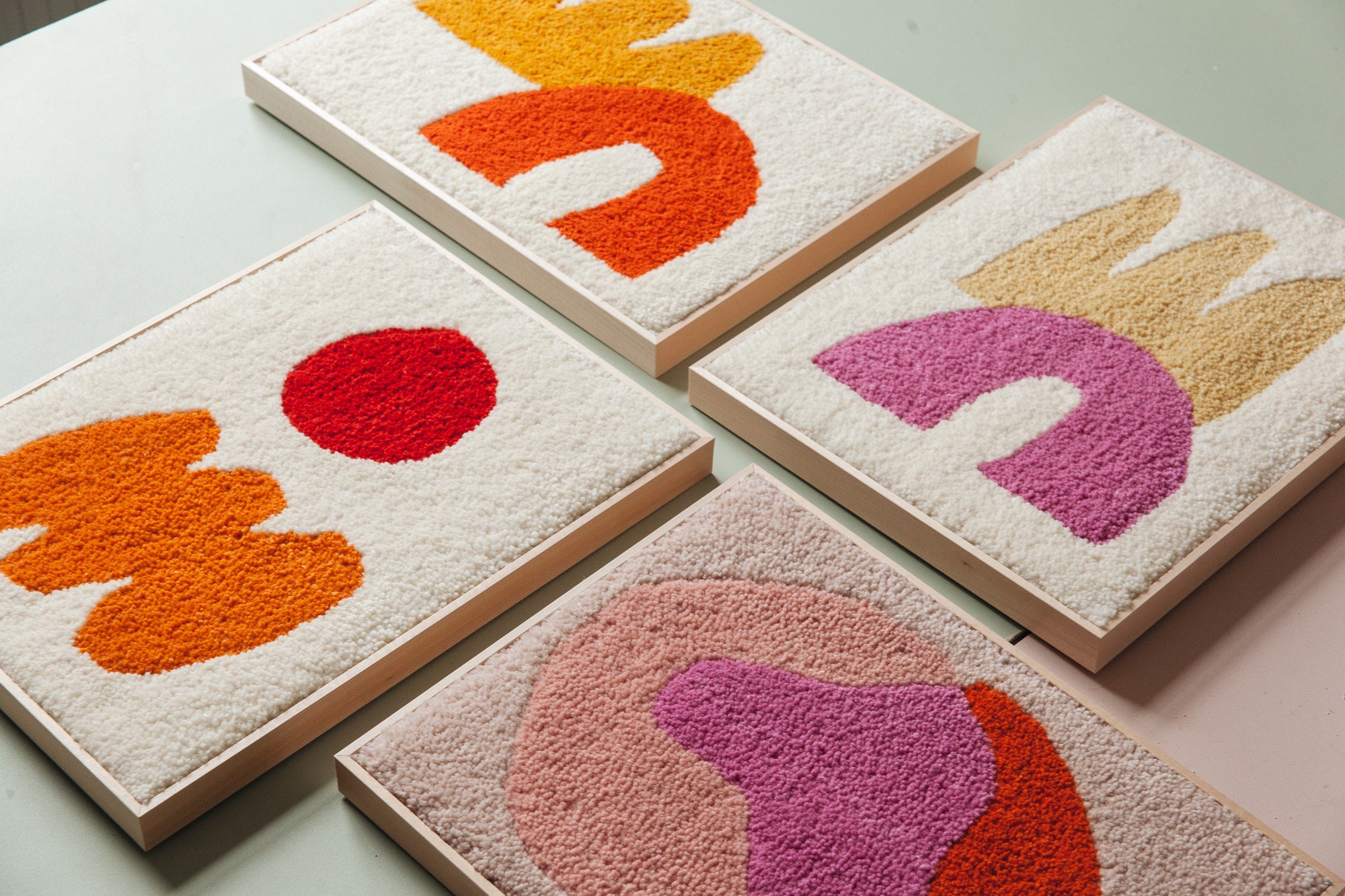 Handmade Tufting Tufted Tapestry Made of Pure Wool in Wooden Frame ...