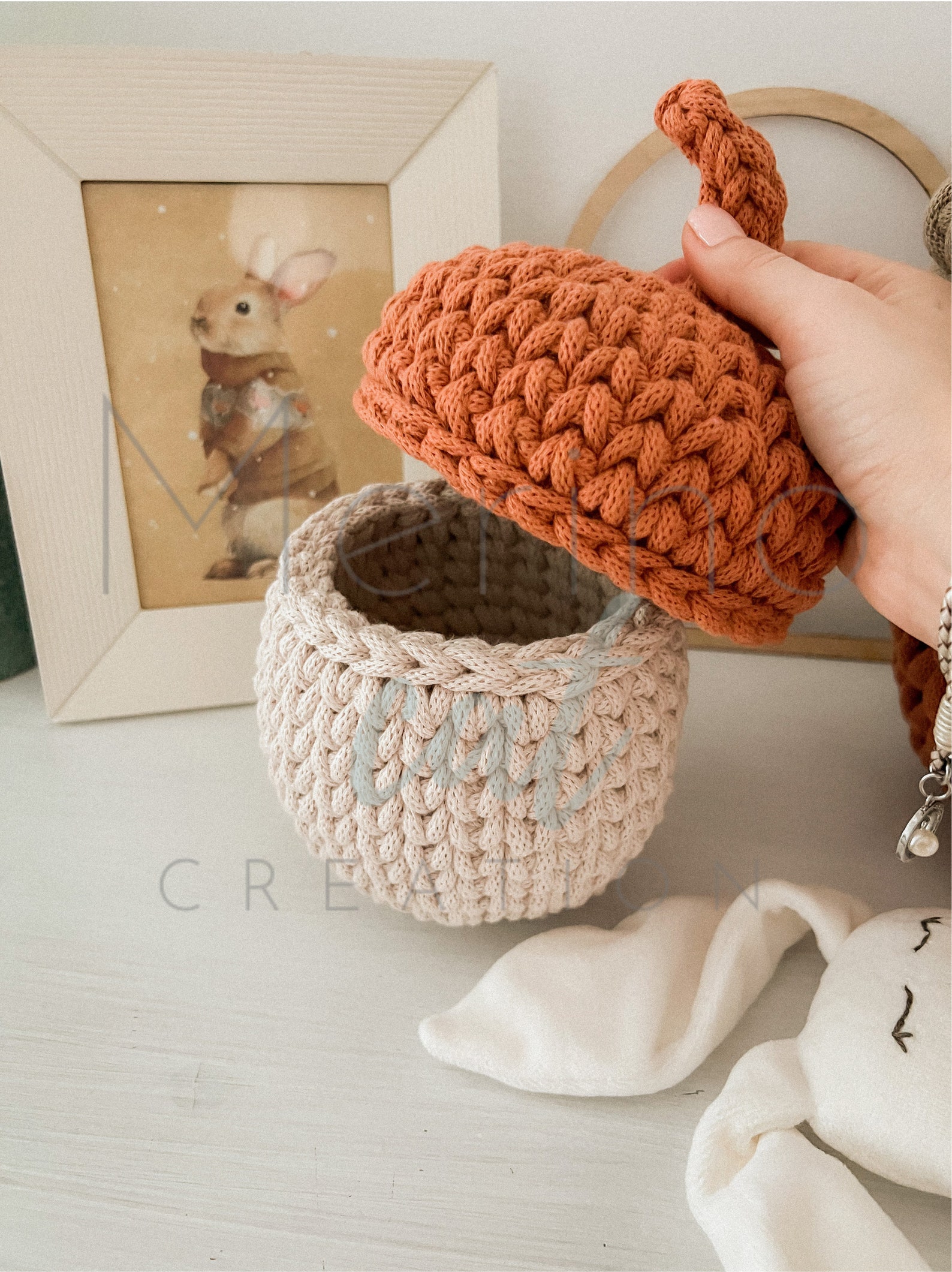 Acorn Crochet Baskets\storage Basket\crochet Kids Decor\nursery Storage ...