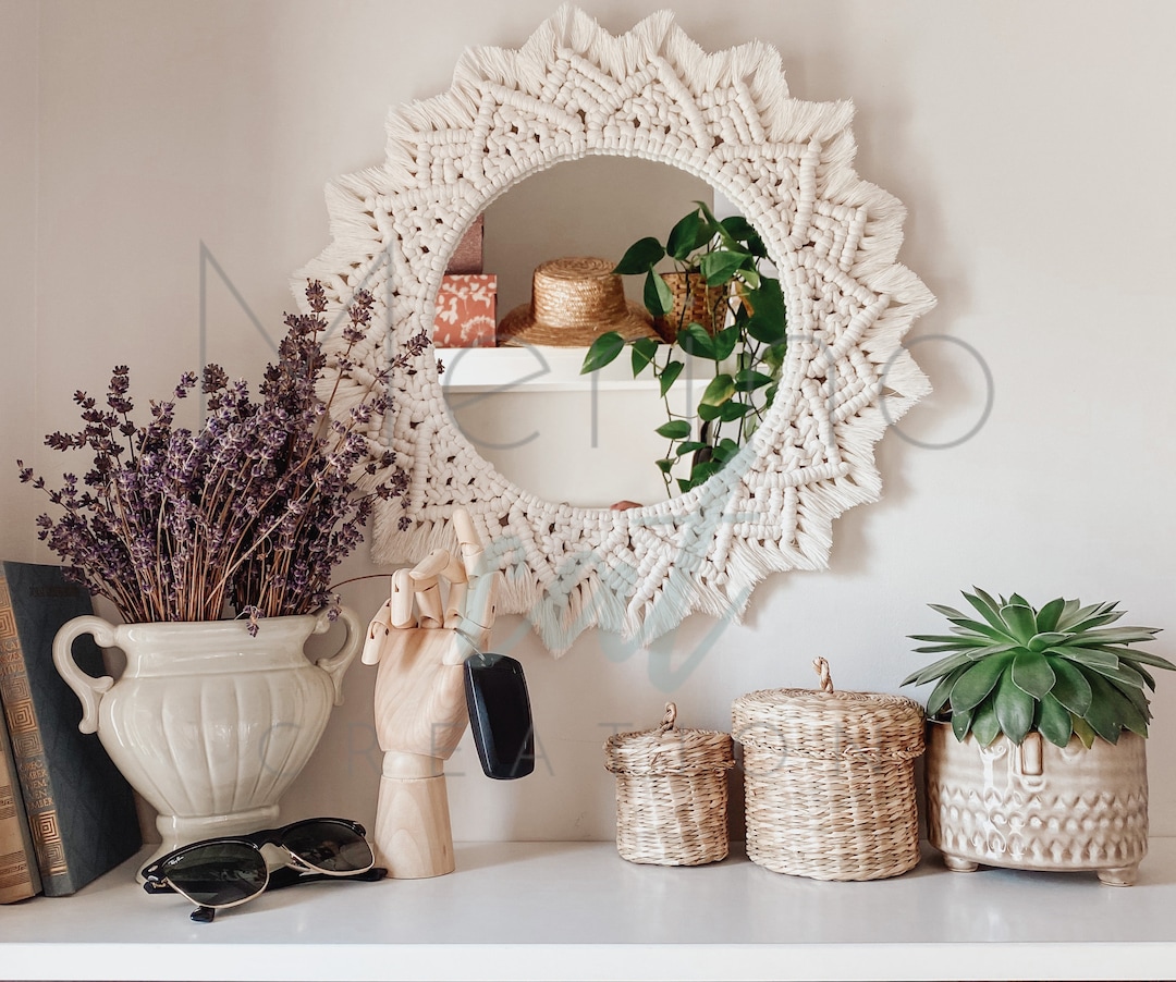 Handmade Macrame Mandala Mirror: Boho Home Decor - Etsy