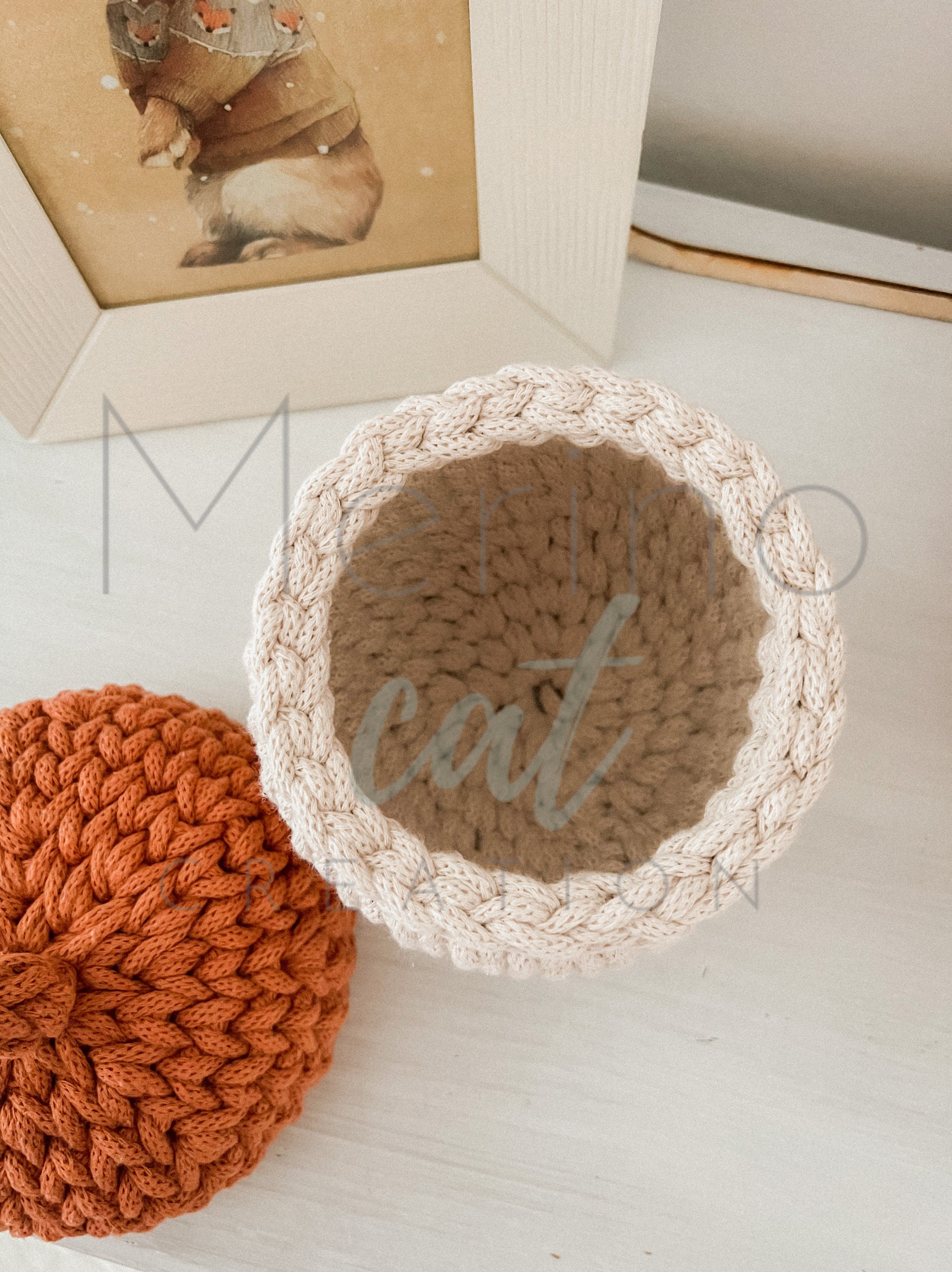 Acorn Crochet Baskets\storage Basket\crochet Kids Decor\nursery Storage ...