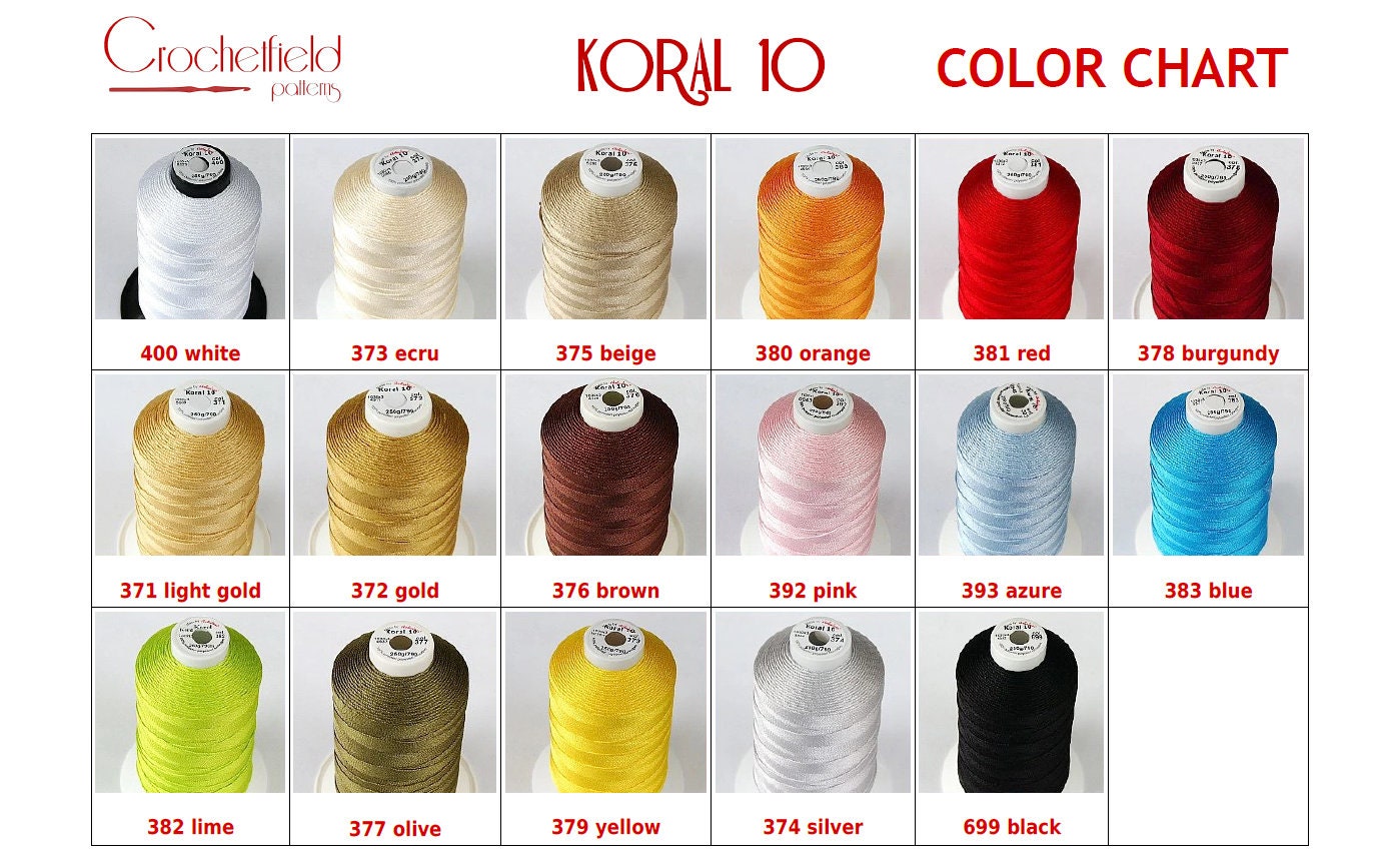 Gleaming KORAL 10 Crochet Thread - Luxurious Gift for Crocheters, Shiny ...