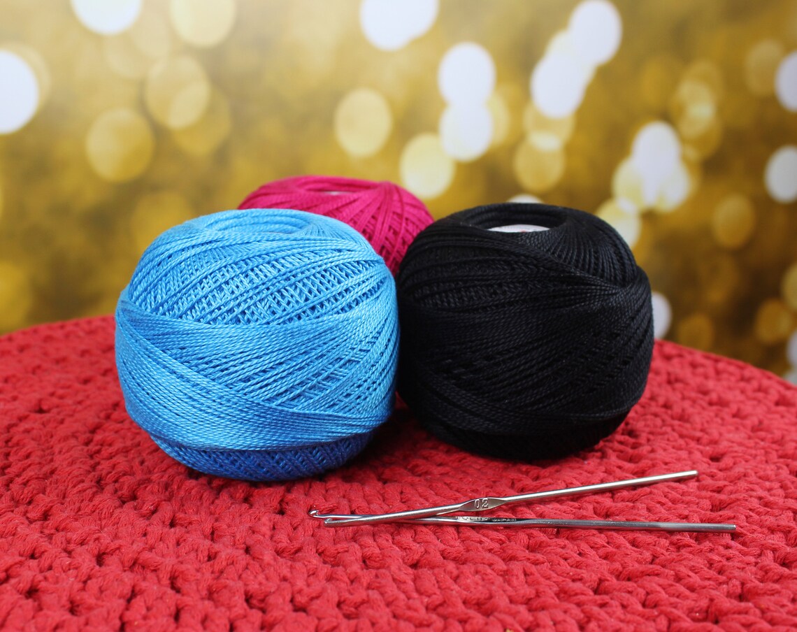 Crochet Thread Size 5 Mercerized Cotton Yarn Fine Thread - Etsy