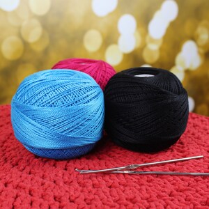 Crochet Thread Size 5, Mercerized Cotton Yarn, Fine Thread ARIA, 100g ...