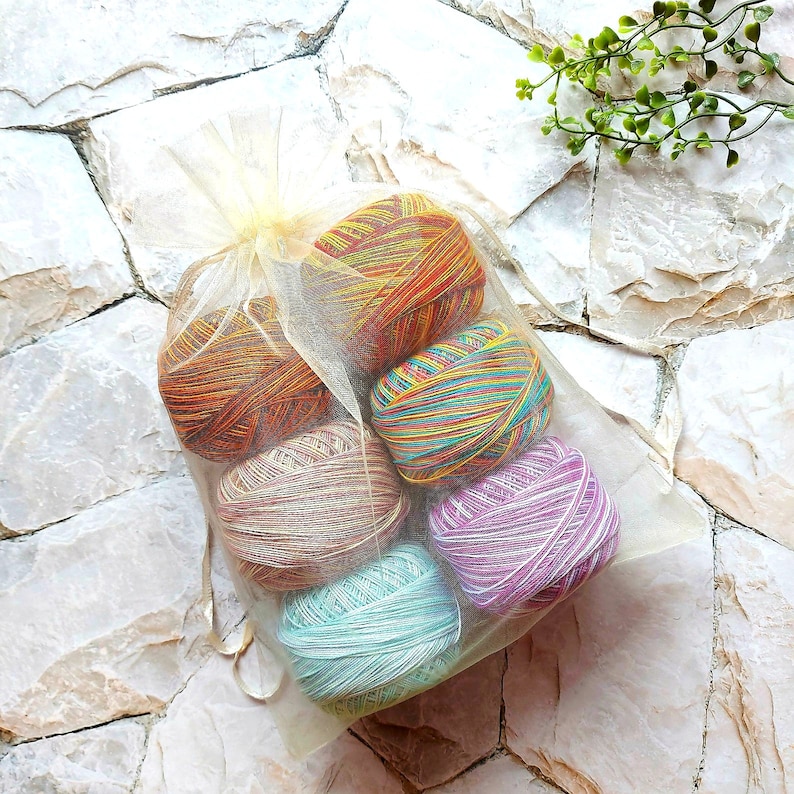 Shaded Crochet Thread Size 10, Gradient Mercerized Cotton Ball, Ombre ...