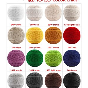 Crochet Thread Size 20, Double Mercerized Cotton Yarn, Fine Thread MUZA ...