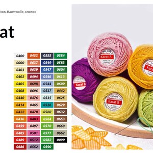 Crochet Thread Size 8, Embroidery Thread, Cotton Yarn Skeins, Fine ...