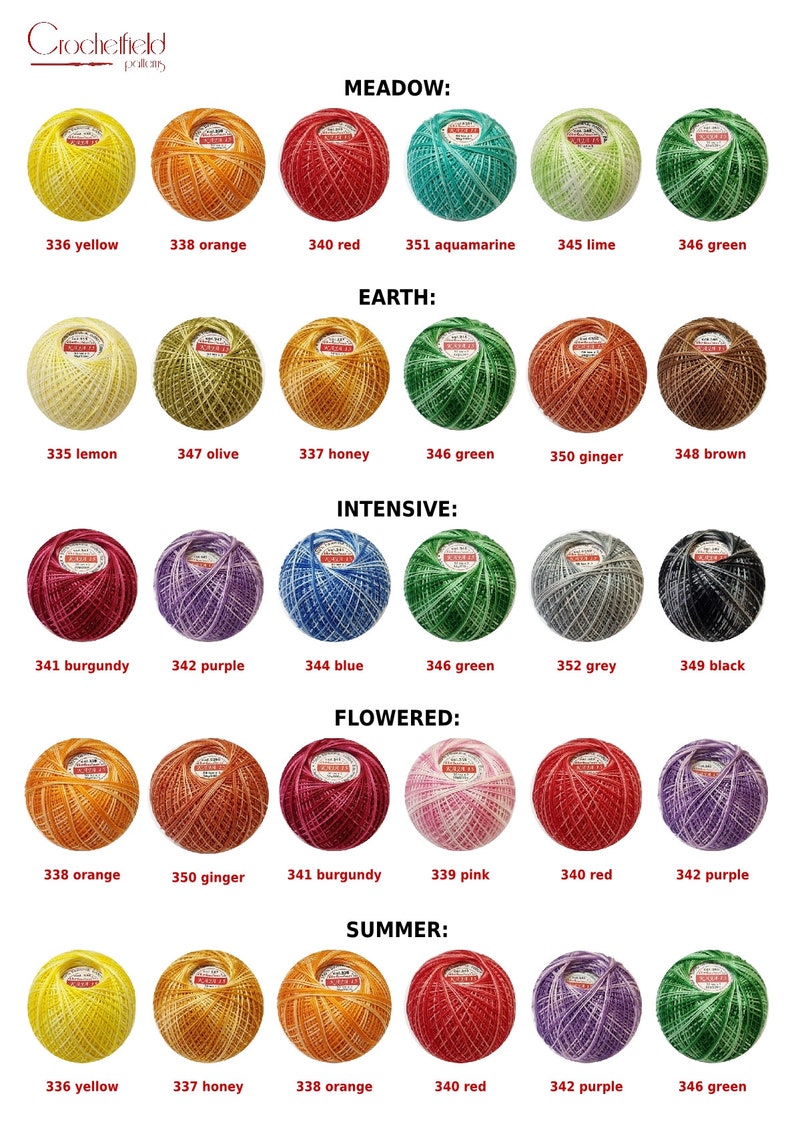 ENERGETIC Set 6 Shaded Crochet Thread Size 15 Gradient - Etsy