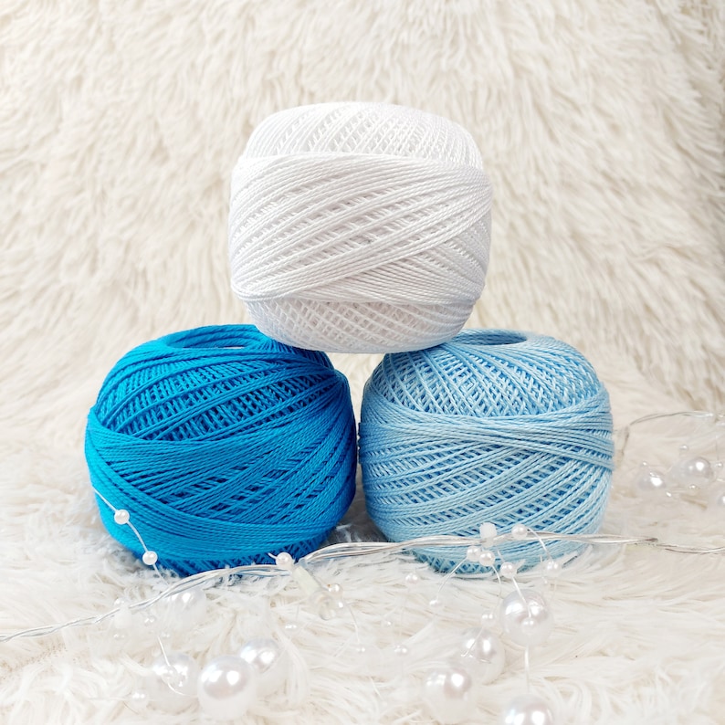 Crochet Thread Size 5, Mercerized Cotton Yarn, Fine Thread ARIA, 100g ...