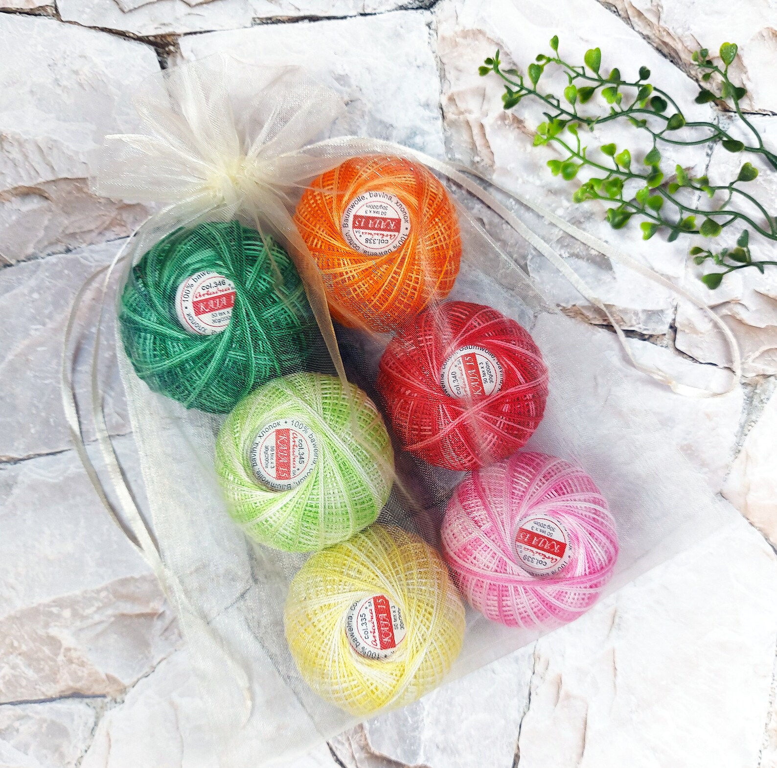 ENERGETIC Set 6 Shaded Crochet Thread Size 15, Gradient Mercerized Fine ...