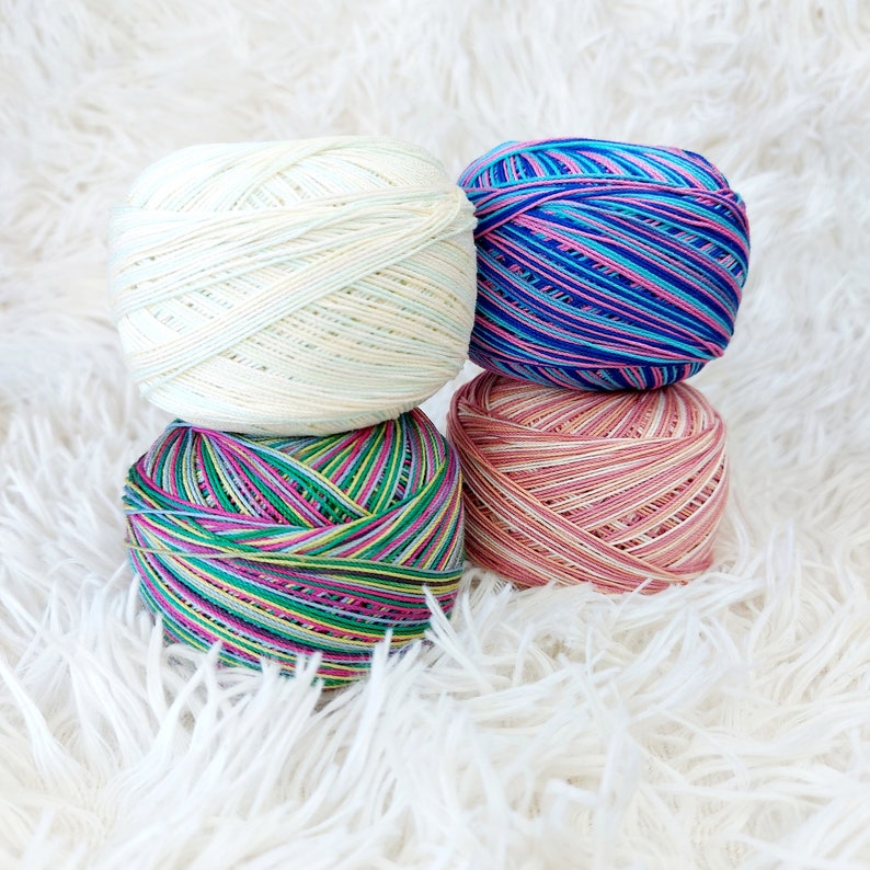 Shaded Crochet Thread Size 10, Gradient Mercerized Cotton Ball, Ombre ...
