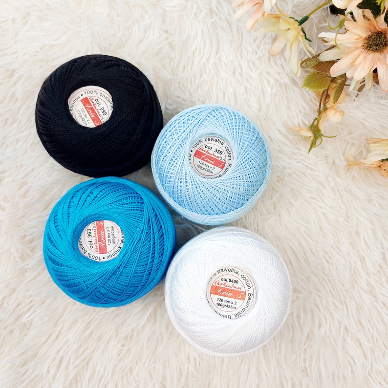 Crochet Thread Size 5 Mercerized Cotton Yarn Fine Thread - Etsy