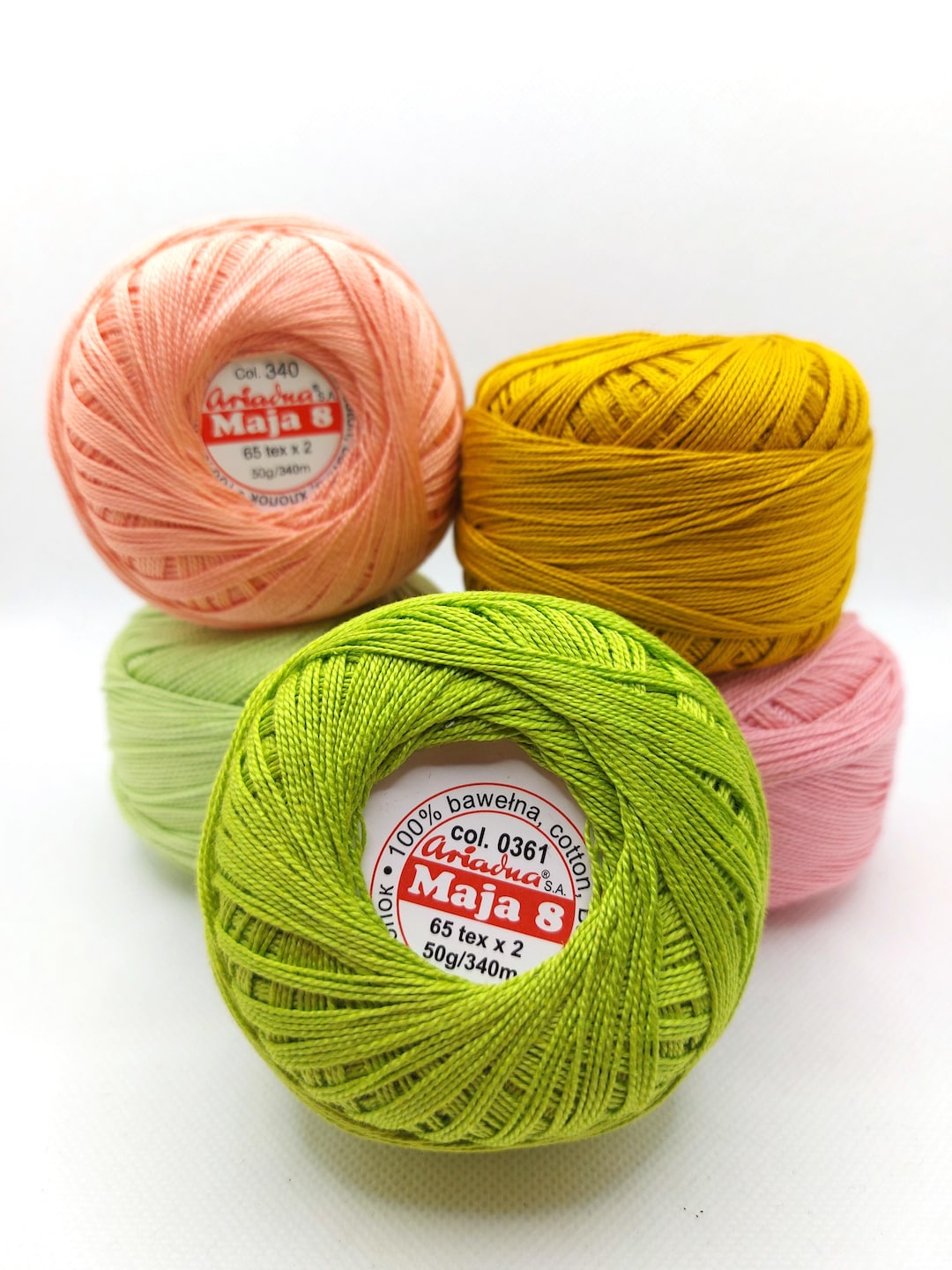 Pearl Crochet Thread Size 5, Mercerized Cotton Yarn, Fine Thread MAJA ...