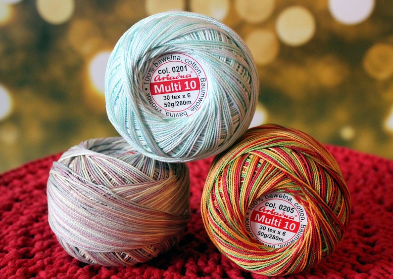 Shaded Crochet Thread Size 10, Gradient Mercerized Cotton Ball, Ombre ...