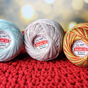 Shaded Crochet Thread Size 10, Gradient Mercerized Cotton Ball, Ombre ...