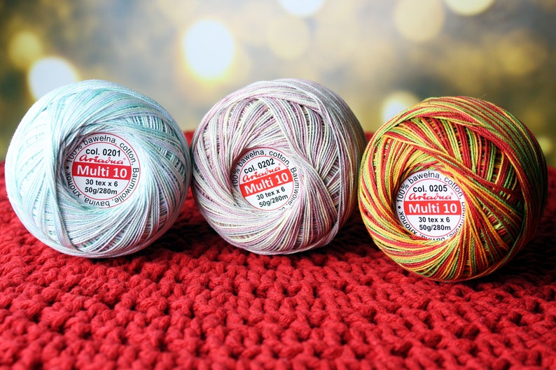 Shaded Crochet Thread Size 10, Gradient Mercerized Cotton Ball, Ombre ...