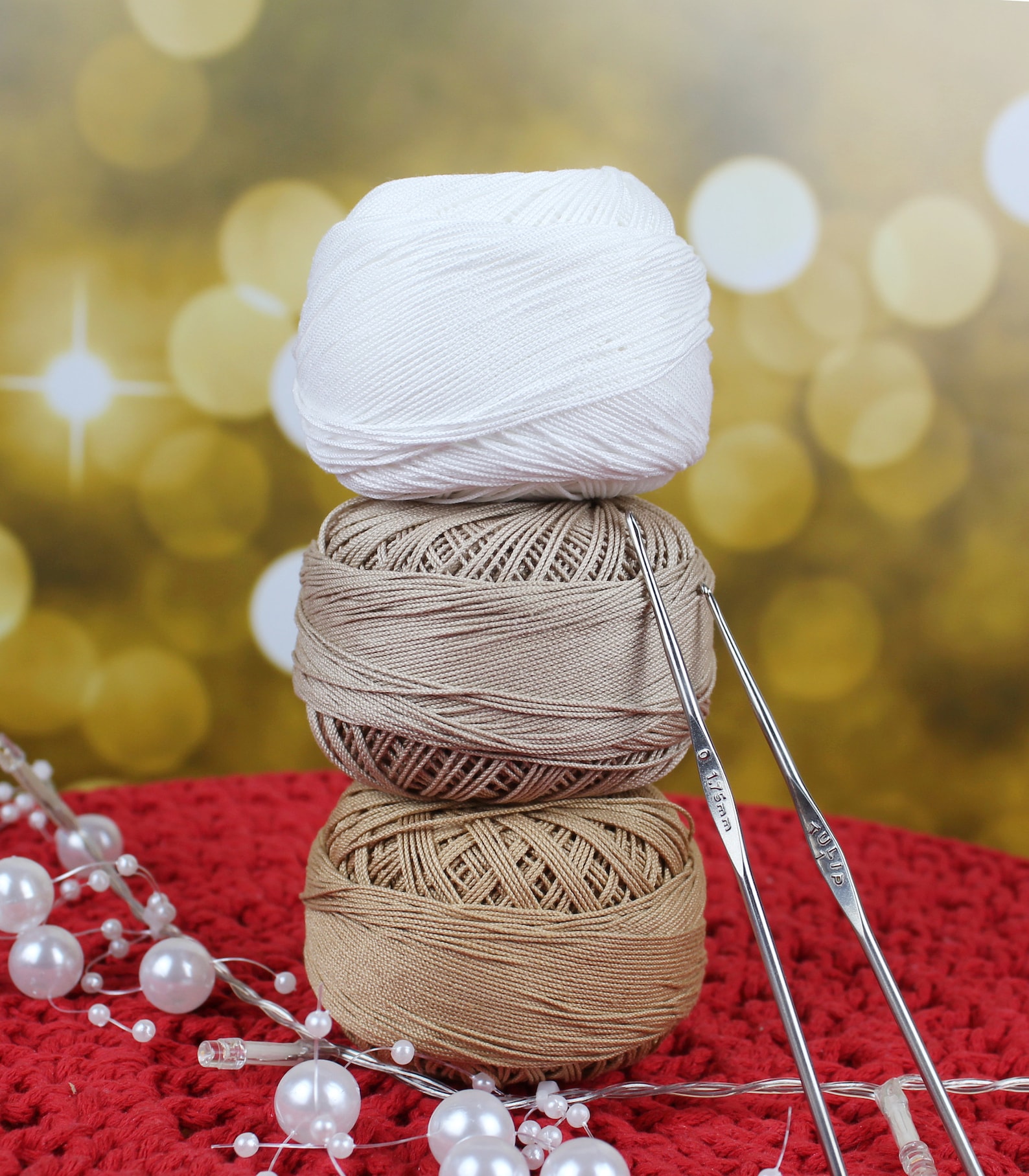 Crochet Thread Size 5, Mercerized Cotton Yarn, Tatting Thread ADA, 50g ...