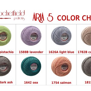 Crochet Thread Size 5, Mercerized Cotton Yarn, Fine Thread ARIA, 100g ...