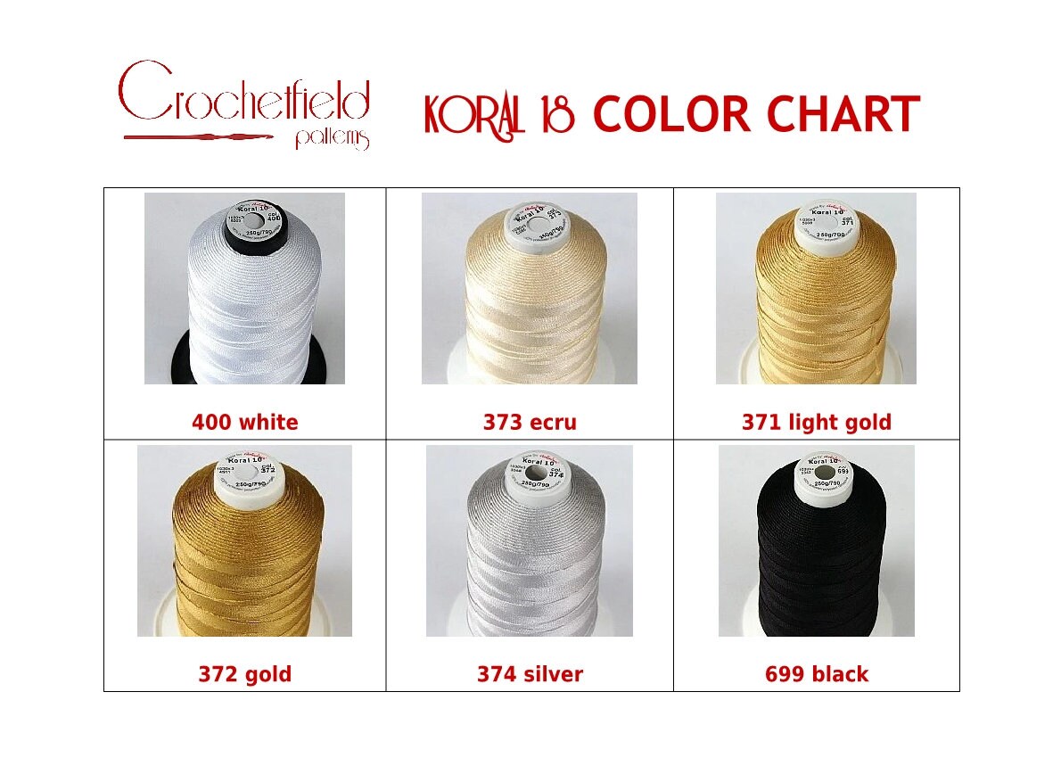 Gleaming KORAL 10 Crochet Thread - Luxurious Gift for Crocheters, Shiny ...