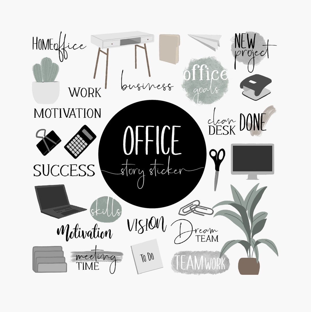 60+ INSTAGRAM STORY STICKER | Set Office - Etsy