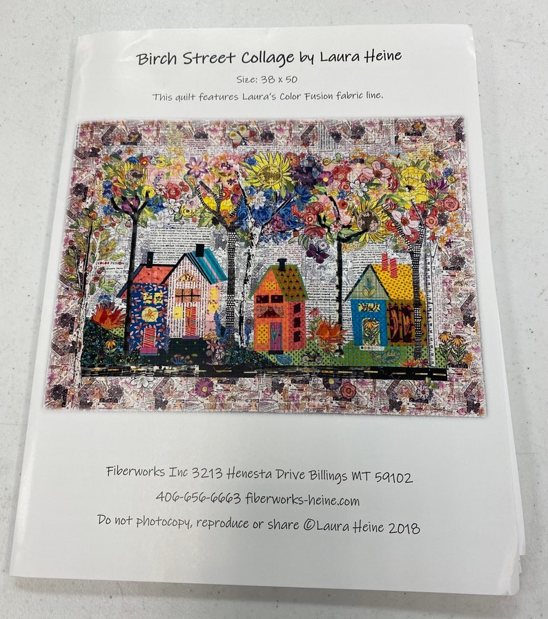 Birch Street Collage Pattern by Laura Heine for Fiberworks Inc - Etsy