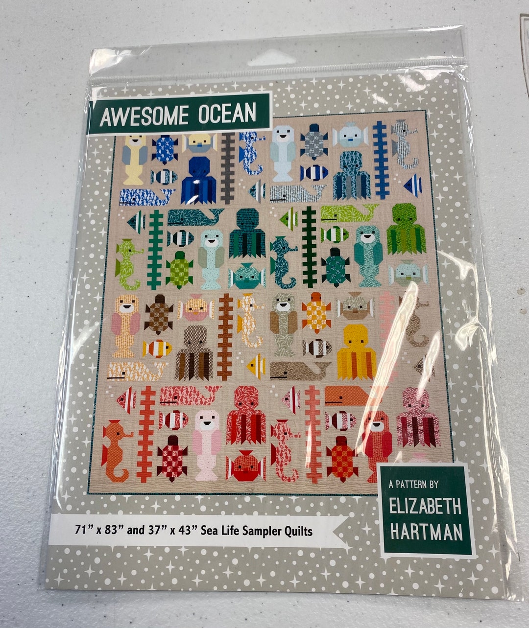 EH036 Awesome Ocean Pattern by Elizabeth Hartman - Etsy