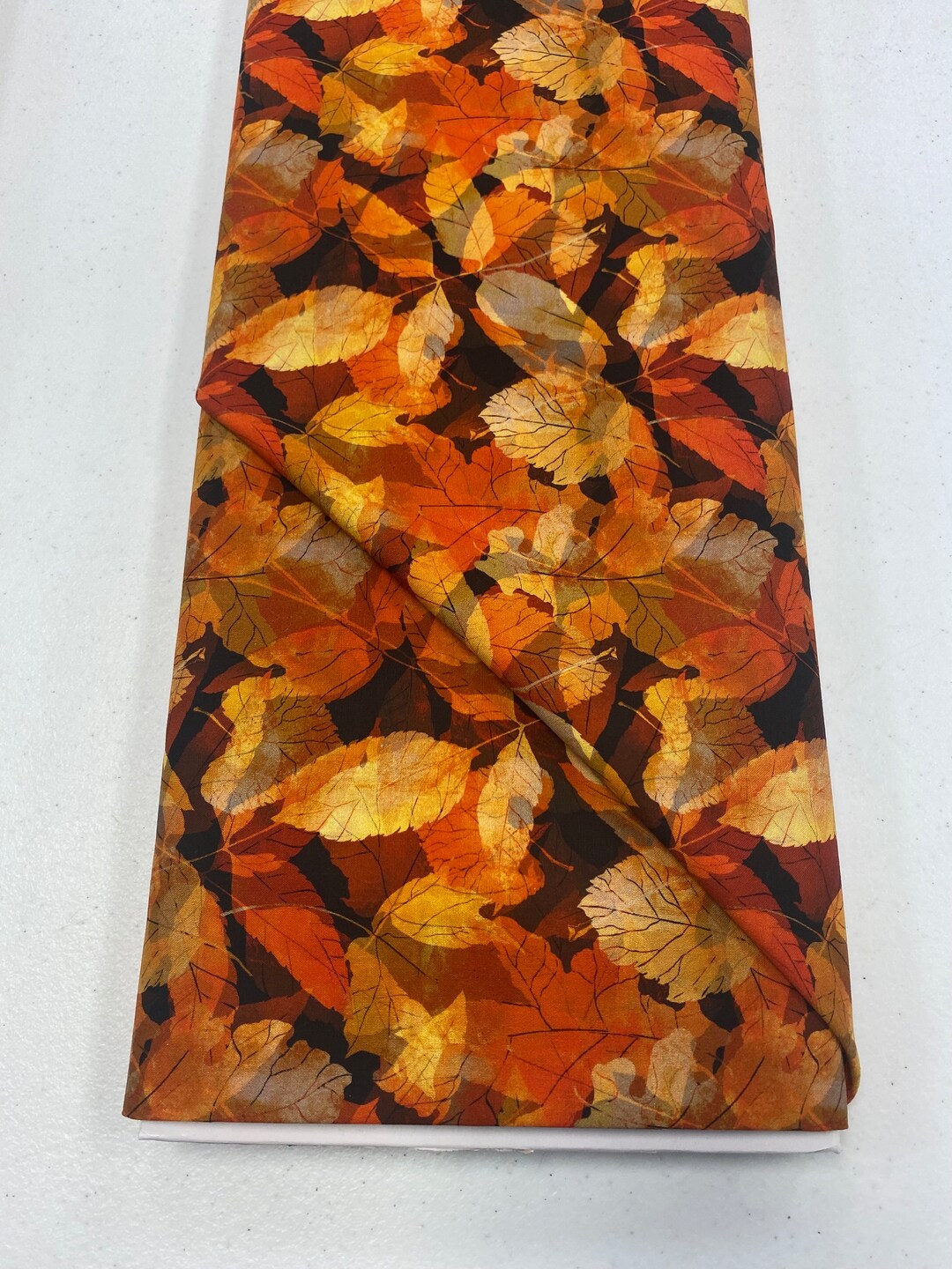 1/2 Yard Increments of 5RA-1 Multi Leaves Reflections of Autumn by in ...