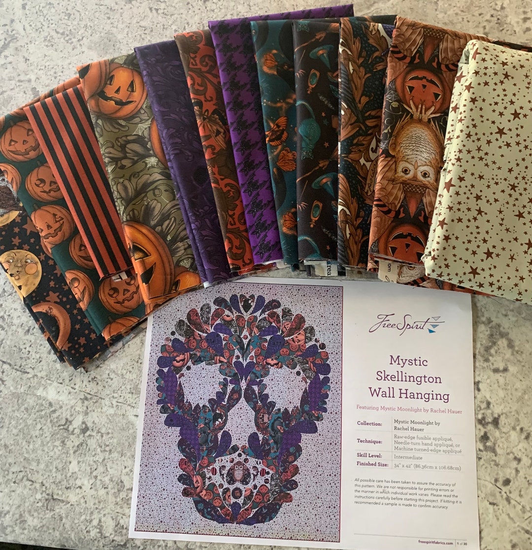Mystic Skellington Wall Hanging Kit Featuring Mystic Moonlight Fabrics ...