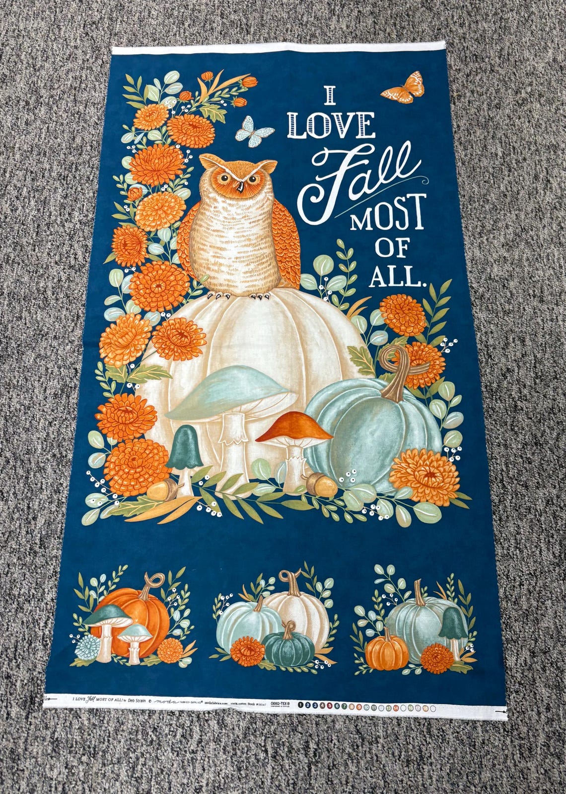 I Love Fall Most of All Blue Panel by Deb Strain for Moda - Etsy