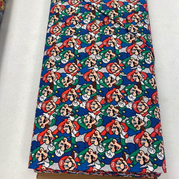 Super Mario Fabric by the Yard - Etsy