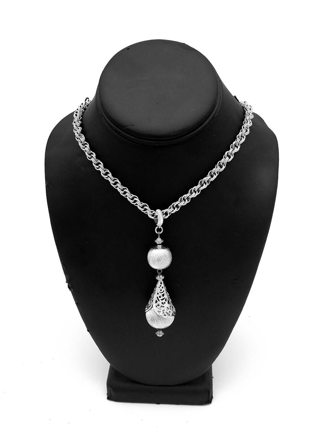 Vintage Bolero Monet Long Chain Link Tear Drop Necklace - Etsy