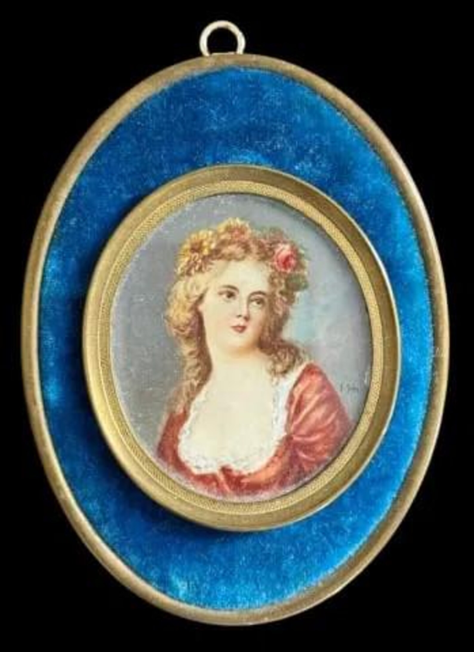 Antique French Miniature Portrait signed & Painted Box 2pc - Etsy