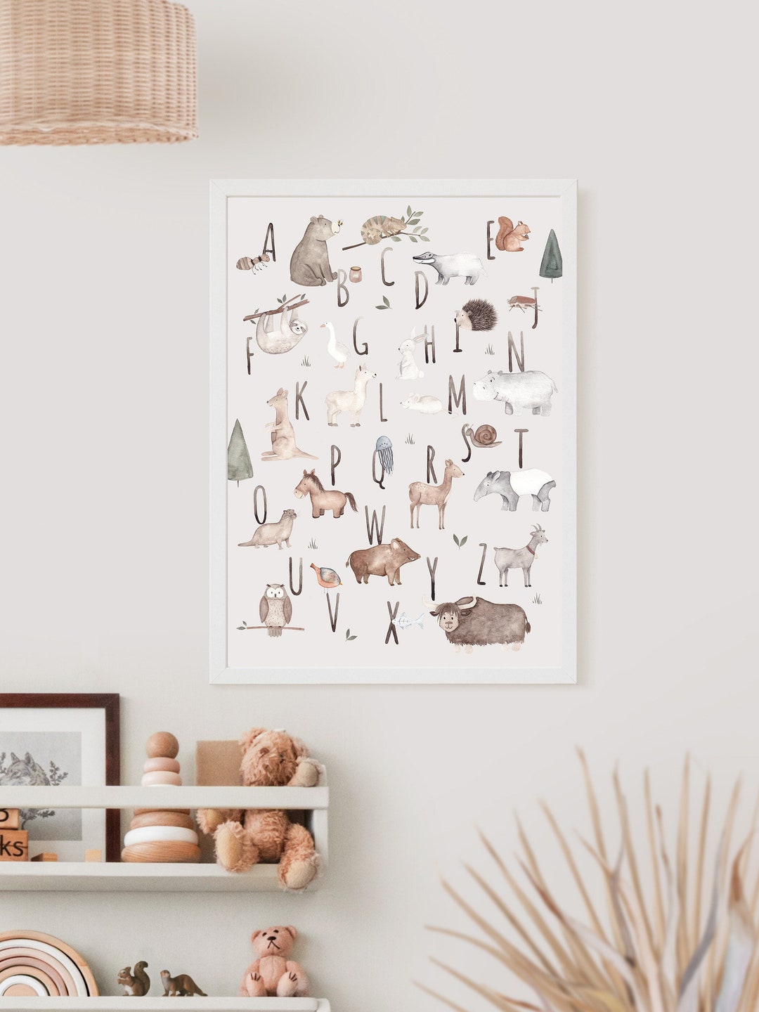Letter Poster A4 A3, Animal ABC Poster, Children's Room Poster, Gift ...
