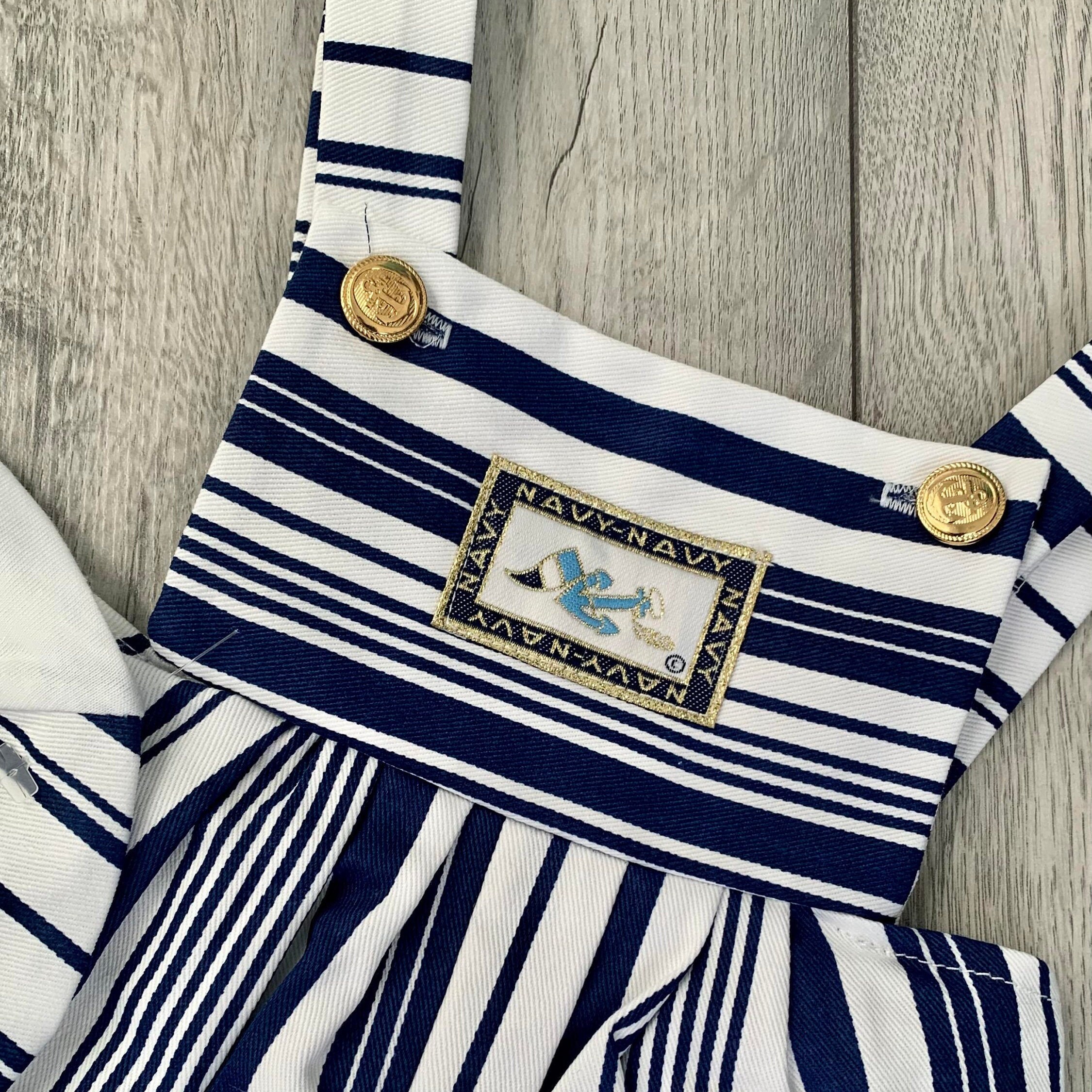 Nautical Baby Romper, Cotton Overalls, Nautical Sailor Style, Green ...