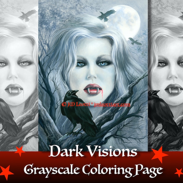 Vampire Coloring Page Printable Etsy