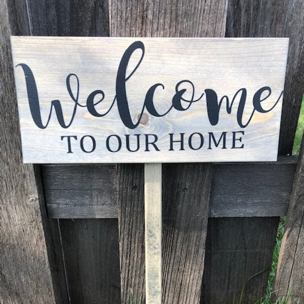 Welcome Sign Stake - Etsy