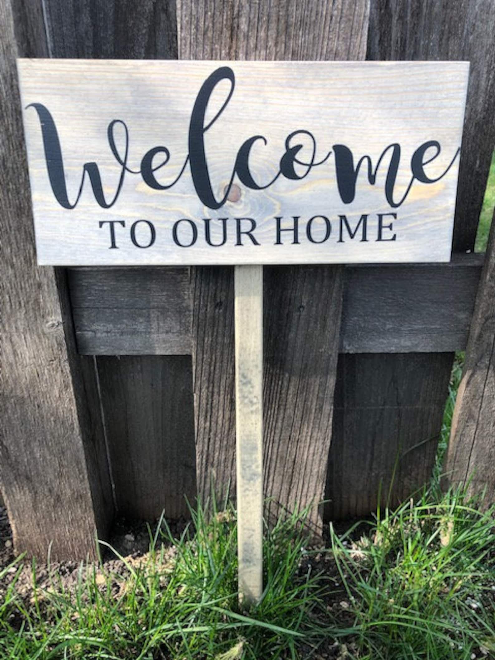 Welcome to Our Home Yard Stake Yard Sign Flower Pot Sign - Etsy