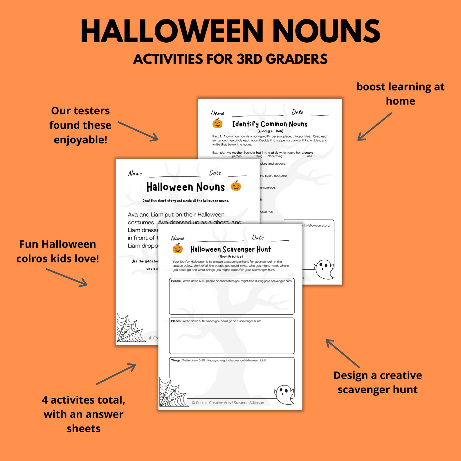Halloween Noun Activities, Halloween Noun Printables, Noun Activity ...