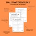 Halloween Noun Activities, Halloween Noun Printables, Noun Activity ...