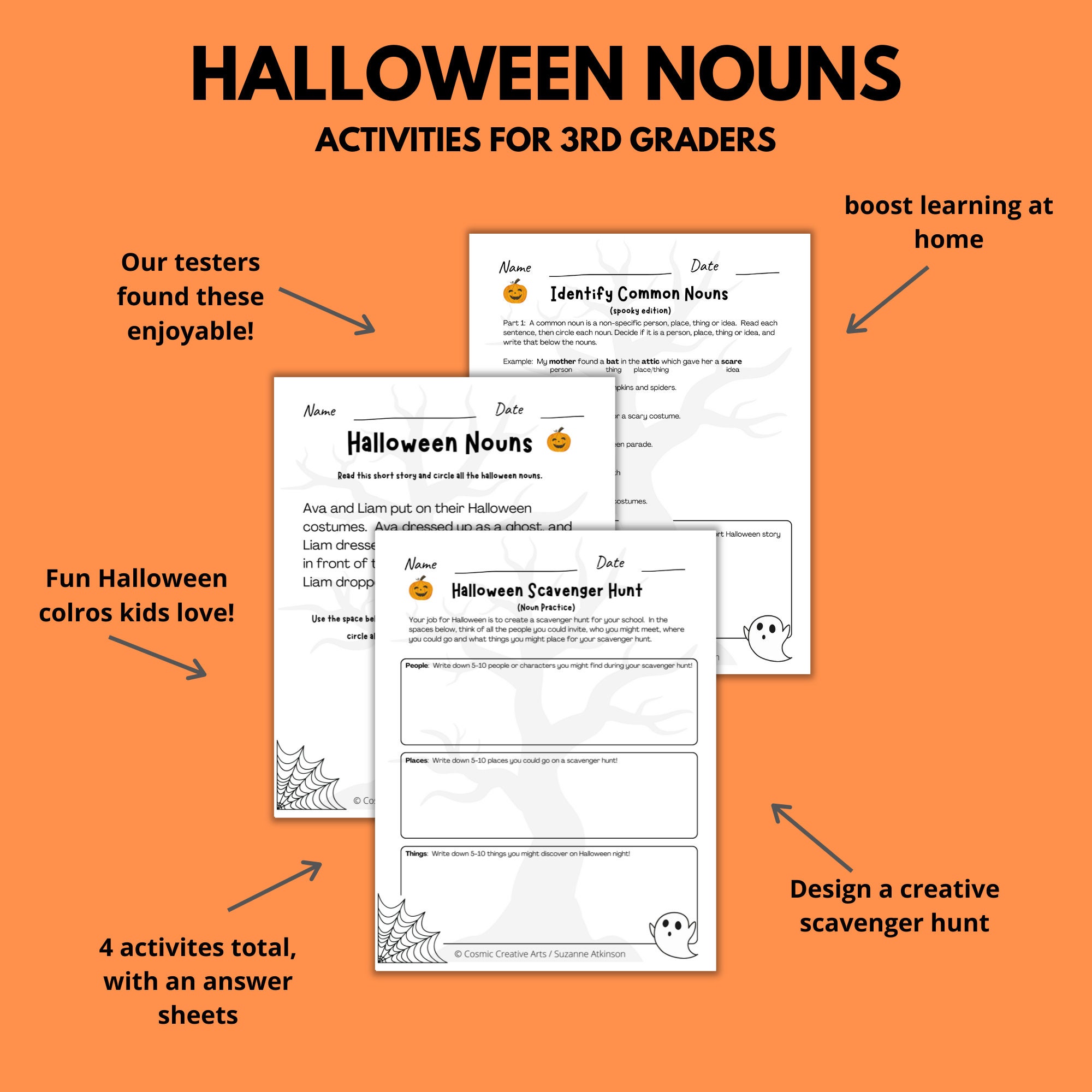 Halloween Noun Activities, Halloween Noun Printables, Noun Activity ...