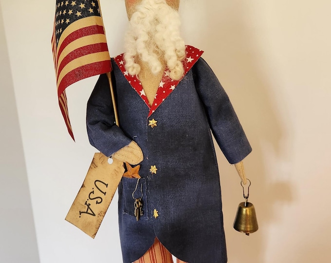 Uncle Sam Stump Figure. Handmade Original Design Americana 4th of July ...