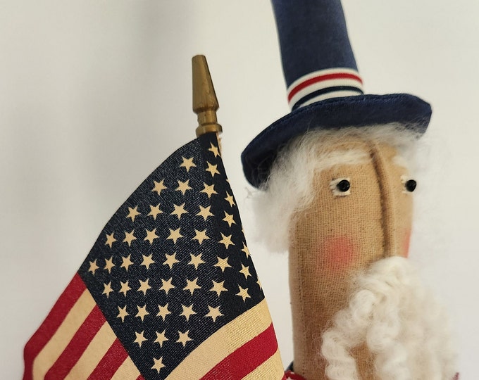 Primitive Farmhouse Folk Art Uncle Sam - Etsy