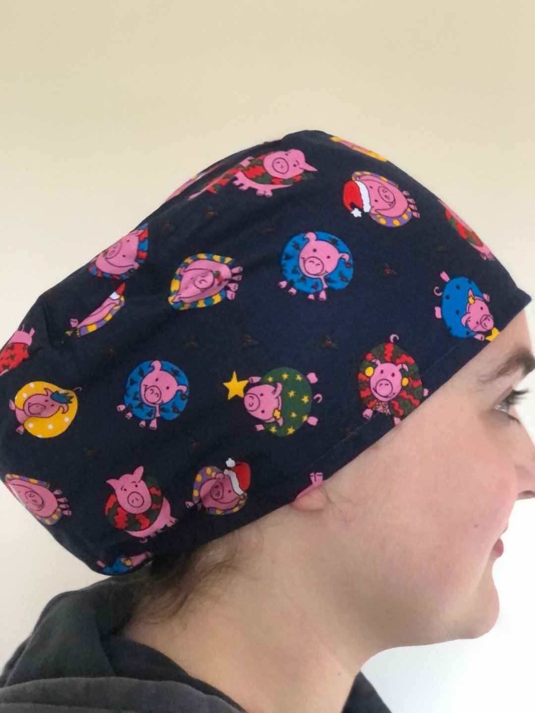 Pink Pigs Scrub Hat: Surgical Caps Doctors Nurses Anaesthetist Midwife ...