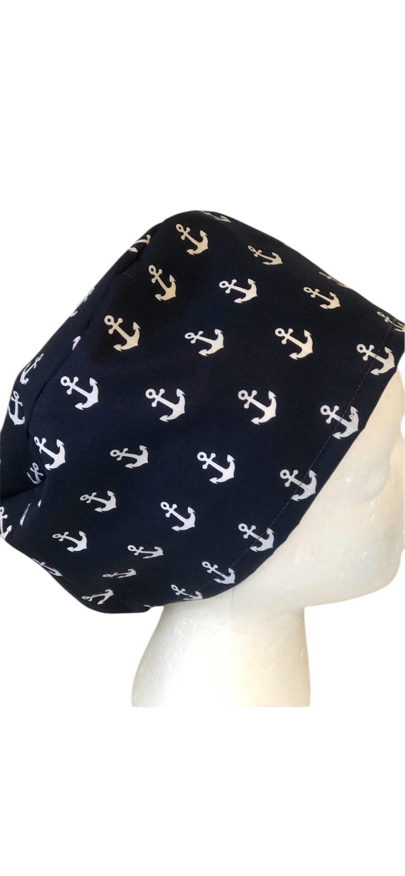 Surgical Theatre Scrub Hats Caps White Anchors Print Surgical Medical ...