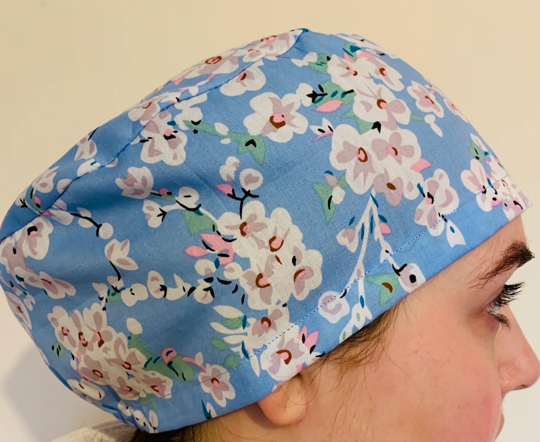 Theatre Scrub Hats Caps Japanese Floral Print Medical Surgeon Doctors ...