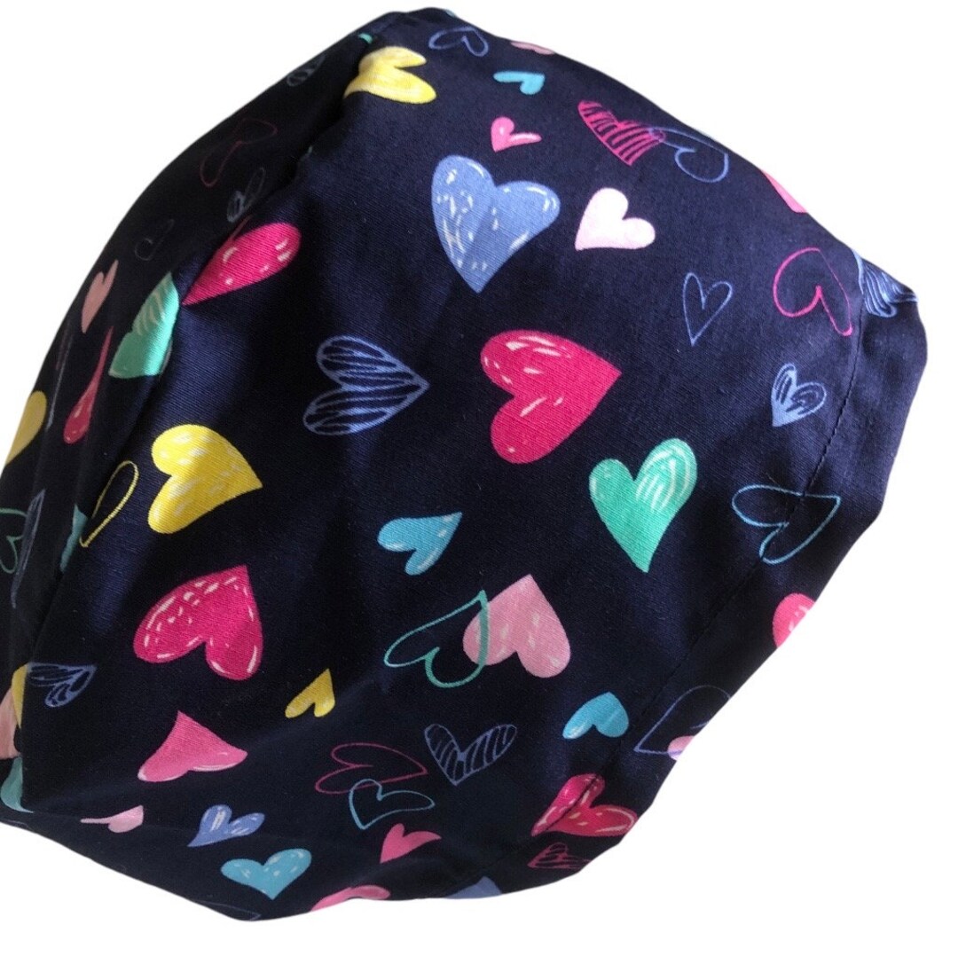 Surgical Theatre Scrub Hats Caps Coloured Hearts Surgical Medical ...