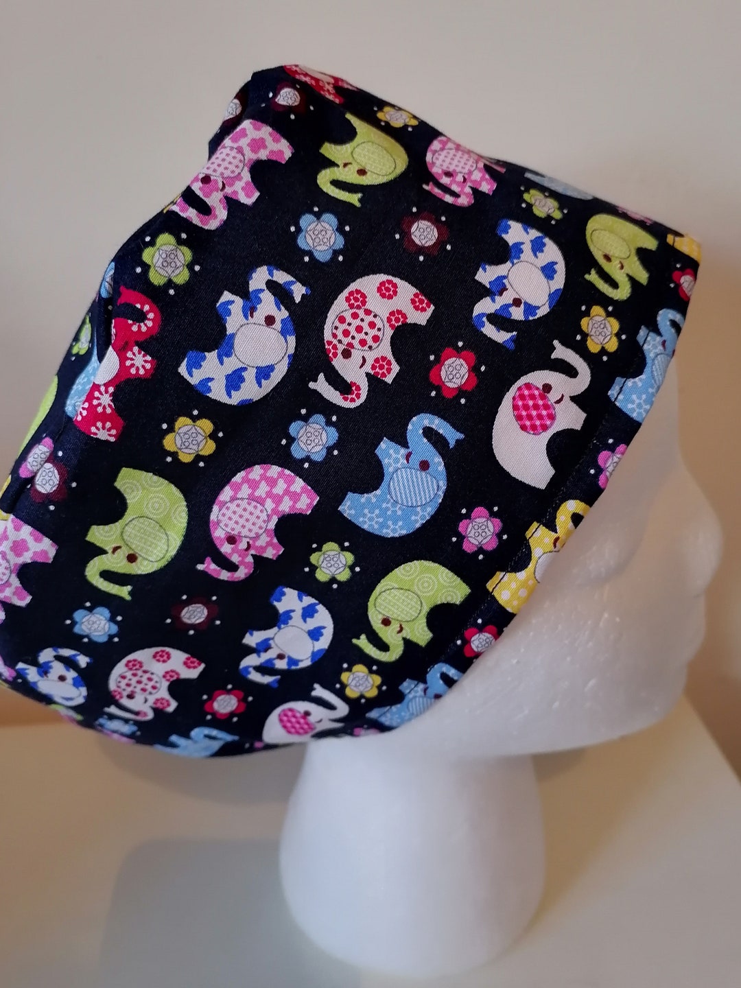 Theatre Scrub Hats Caps Blue Elephant Print Medical Surgeon Doctors ODP ...