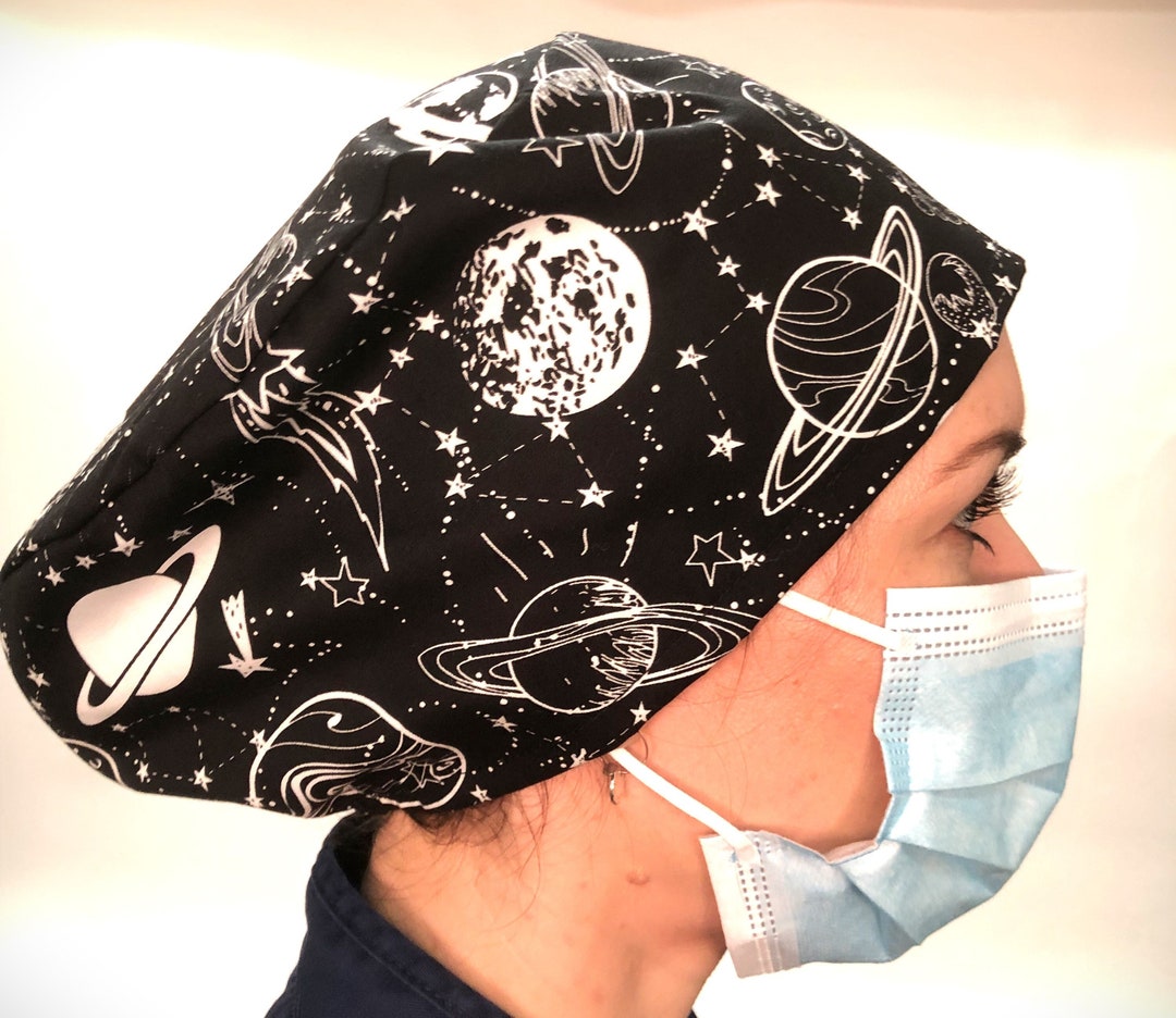 Medical Theatre Scrub Hats Caps Celestial Stars and Planets ...